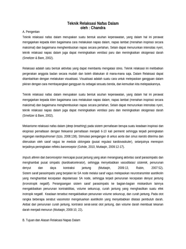 Teknik Relaksasi Nafas | PDF