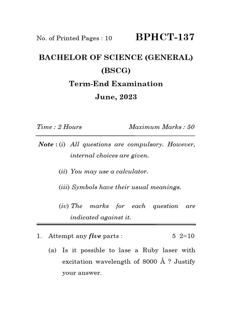 BPHCT-137 (2) | PDF | Wavelength | Light