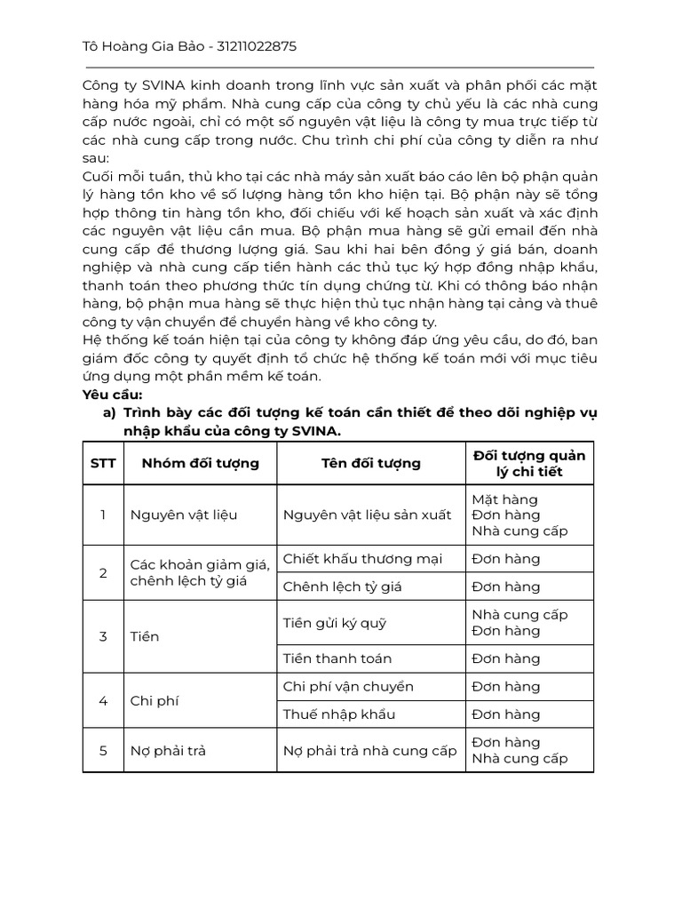Btcn 02 - tô Hoàng Gia Bảo - 31211022875 | PDF
