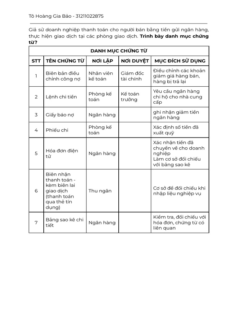 Btcn 03 - tô Hoàng Gia Bảo - 31211022875 | PDF