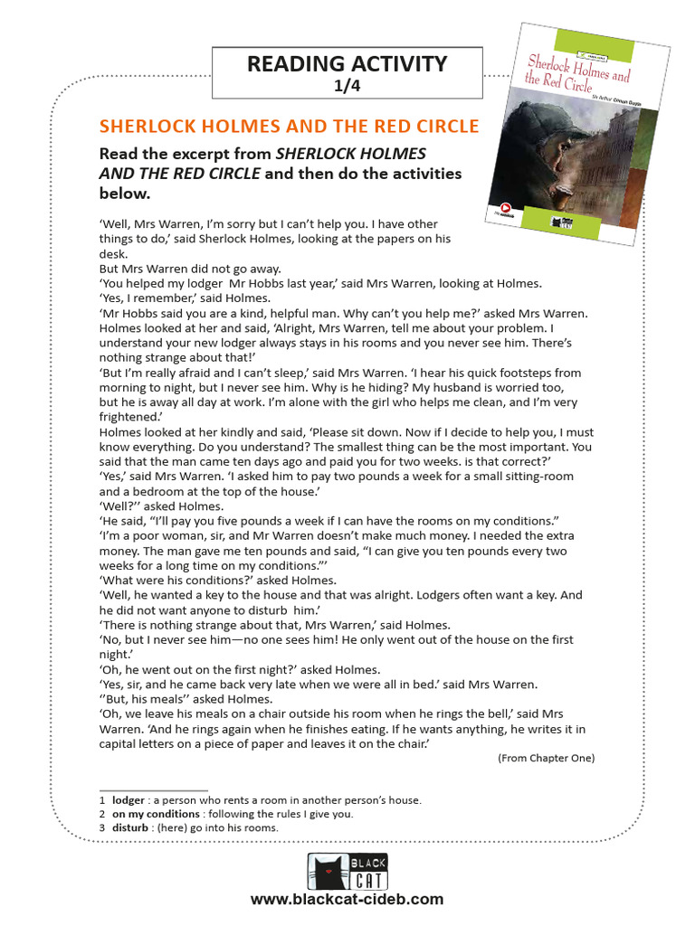 Sherlock Holmes and the Red Circle Reading Activity | PDF | Sherlock ...