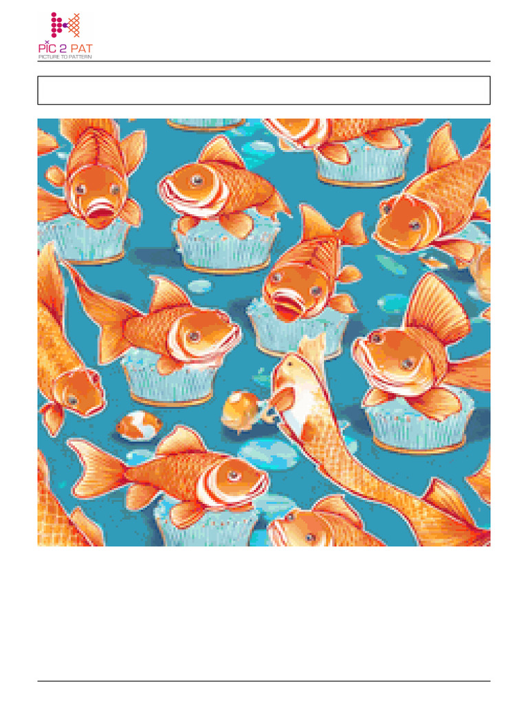Derpy Goldfish Cupcakes Cross Stitch Pattern | PDF