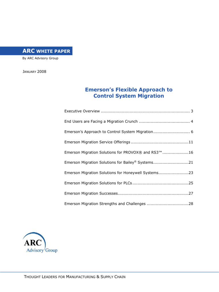 White Paper Arc Emerson’s Flexible Approach to Control System Migration ...