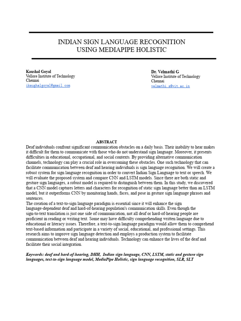 Isl | PDF | Sign Language | Machine Learning