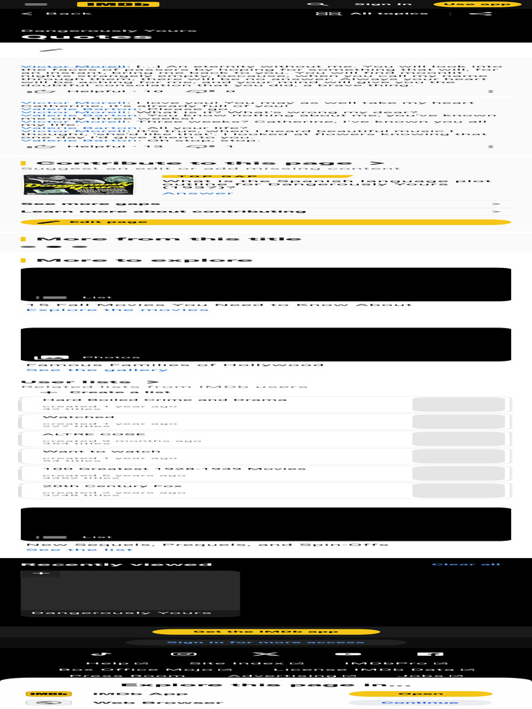 Dangerously Yours (1937) - Quotes - IMDb | PDF