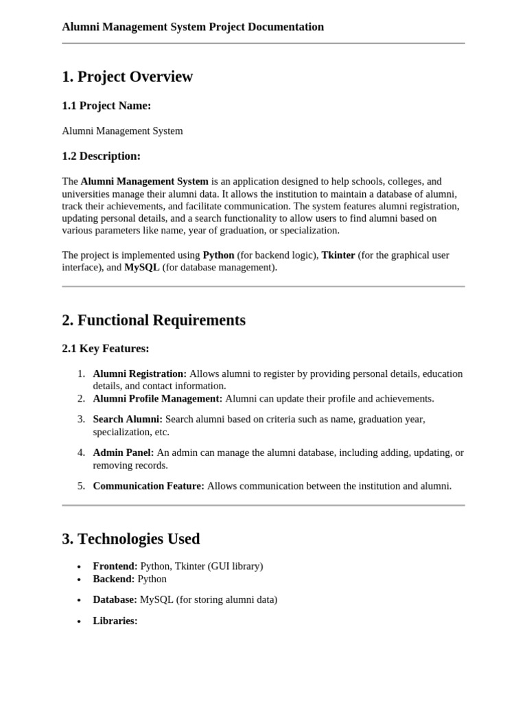 Alumni Management System Overview | PDF | Databases | My Sql