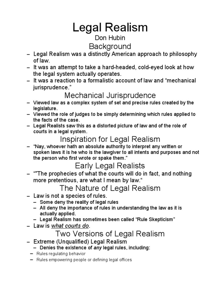 Legal Realism | Jurisprudence | Philosophical Realism