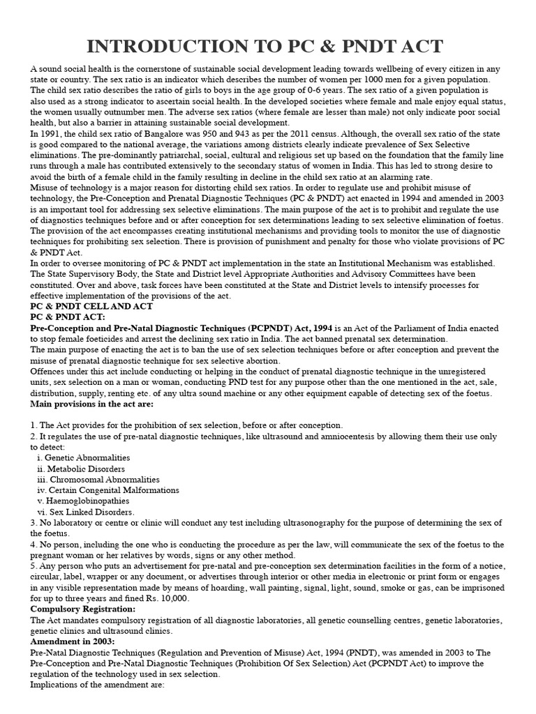 Understanding the PC & PNDT Act | PDF | Human Reproduction | Justice