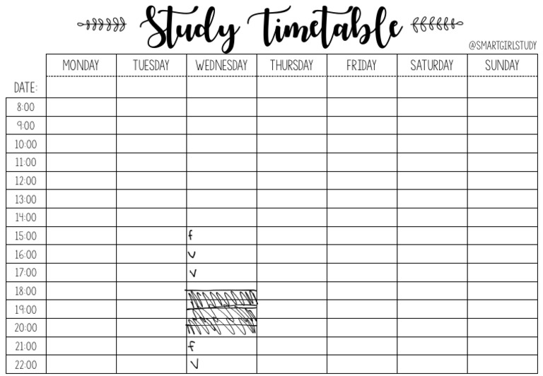 Study Timetable | PDF