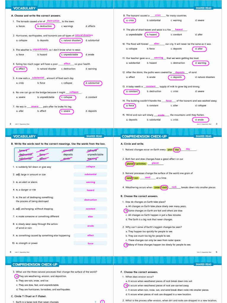 PRACTICEBOOK_ANSWERKEY | PDF | Erosion | River