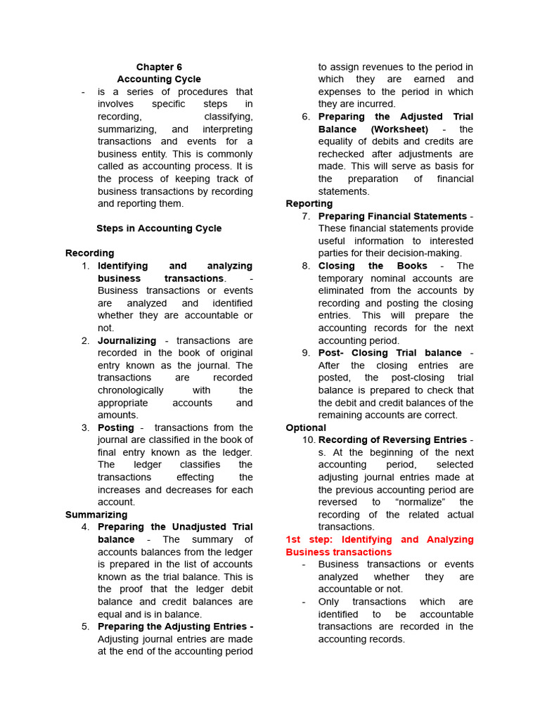 Accounting Cycle | PDF | Debits And Credits | Financial Economics