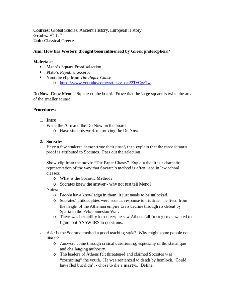 Greek Philosophers and Western Thought | PDF | Socrates | Plato