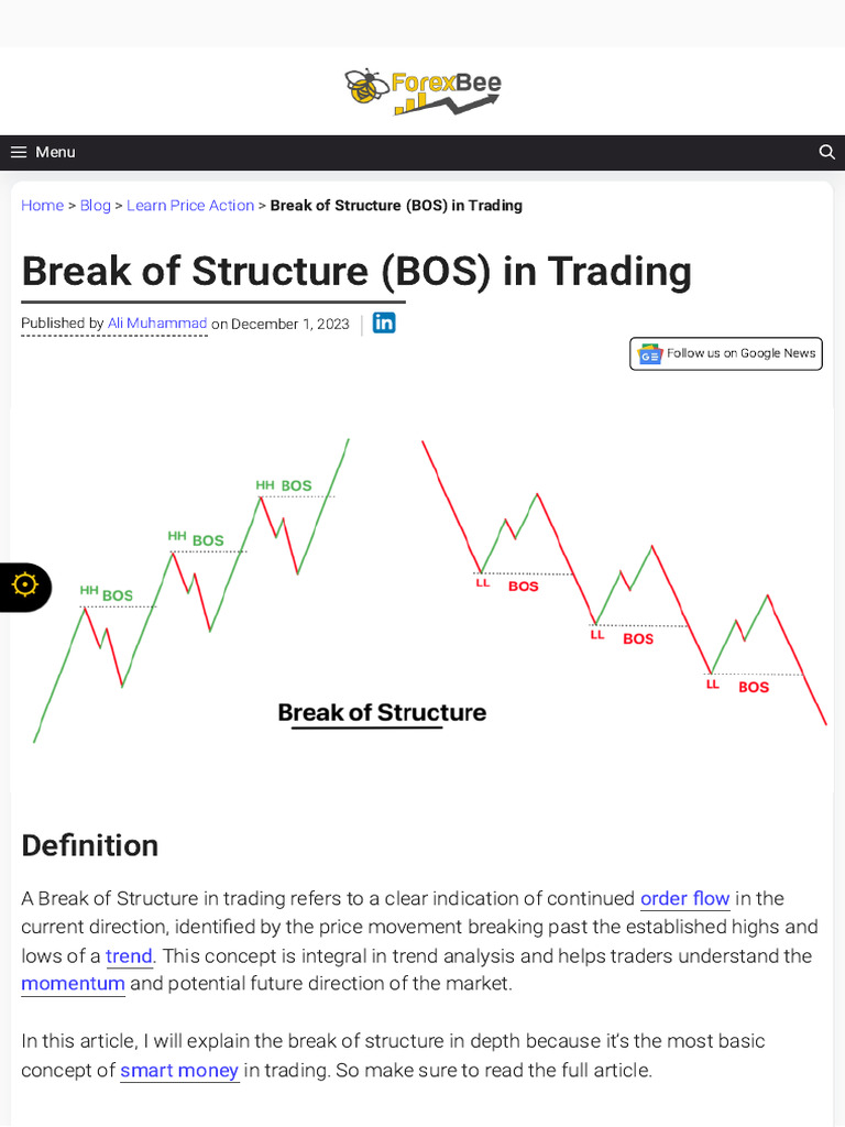 Understanding Break of Structure (BOS) | PDF | Market Trend | Market ...