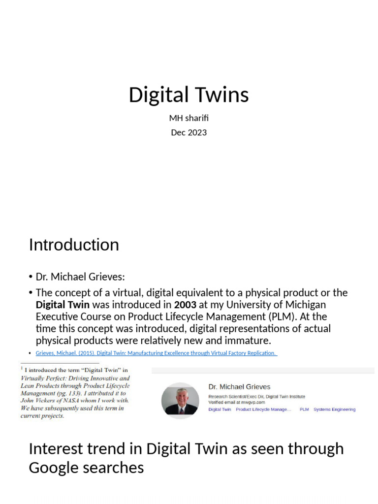 Digitaltwins 231224083340 9c6d0ce2 | PDF | Internet Of Things | Artificial Intelligence
