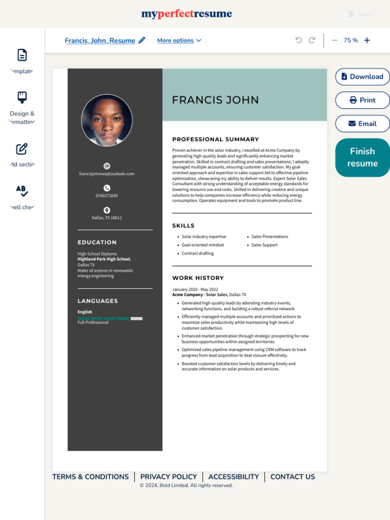 Edit Resume - My Perfect Resume | PDF | Customer Relationship ...