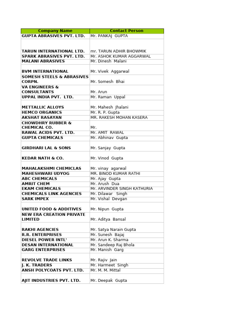 Delhi Directory Hni With Email | PDF