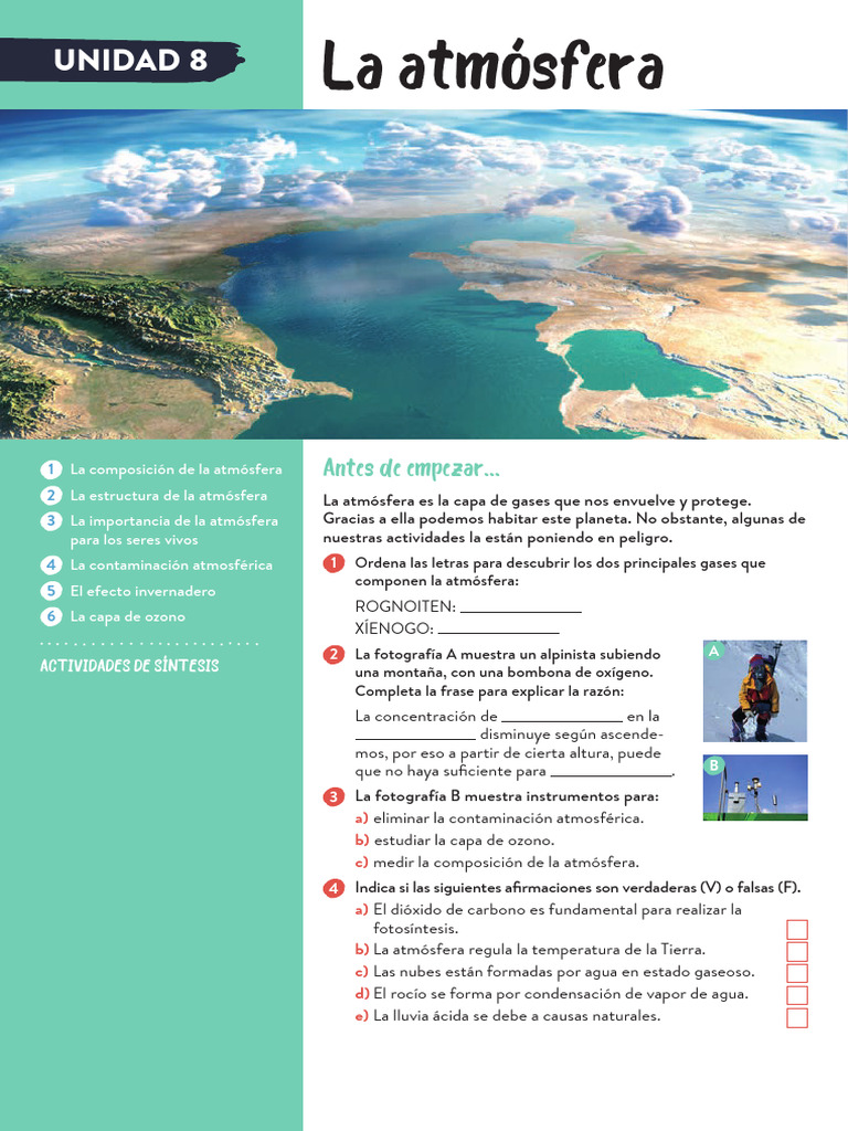 TEMA 3 Atmosfera Adaptacion Curricular | PDF | Atmósfera | Atmósfera de ...