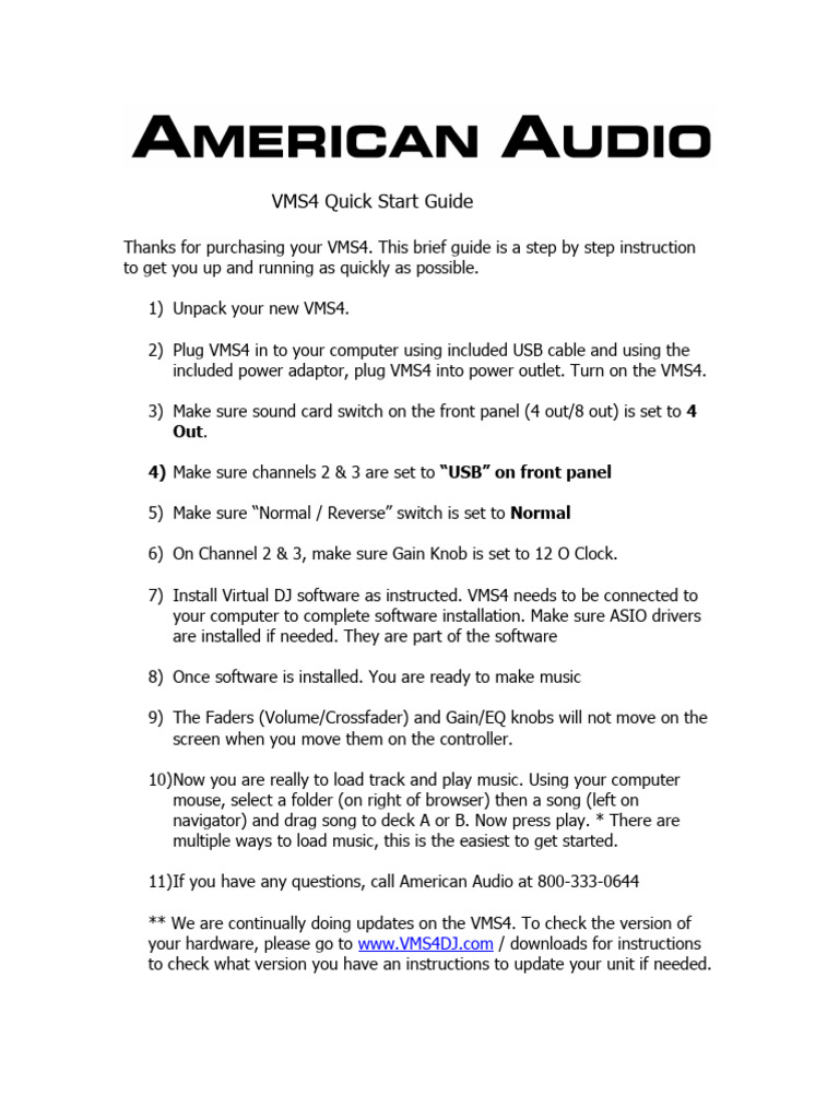 vms4 Quickstart | PDF