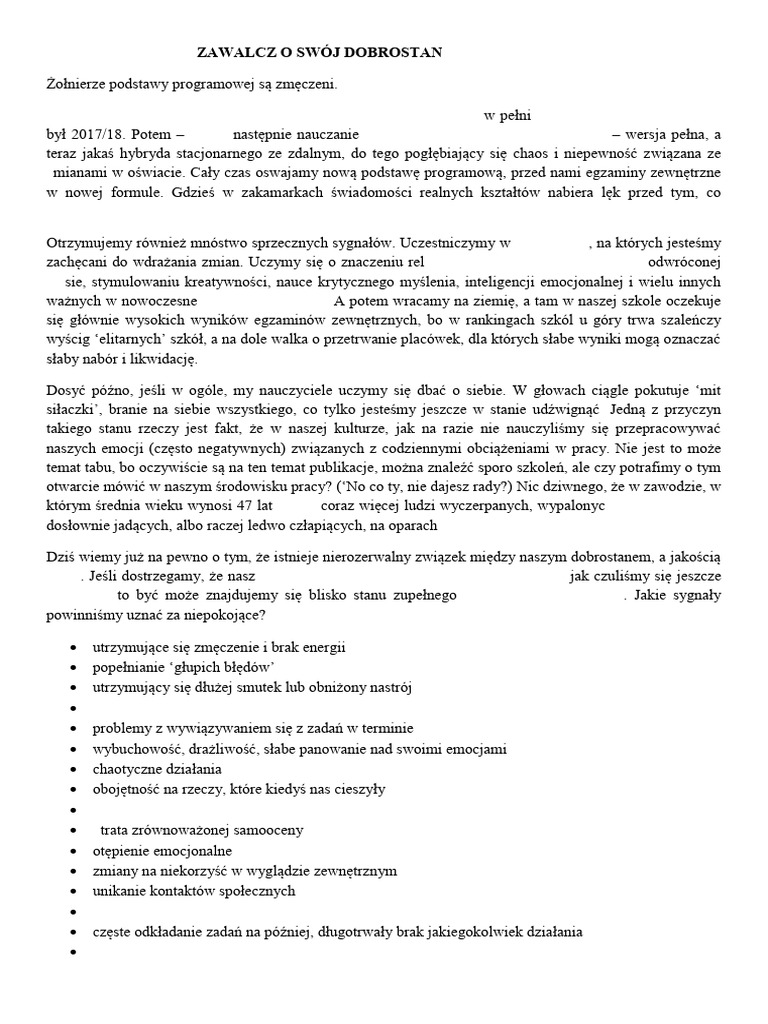 Karol Pietrzyk Zawalcz o Swój Dobrostan | PDF