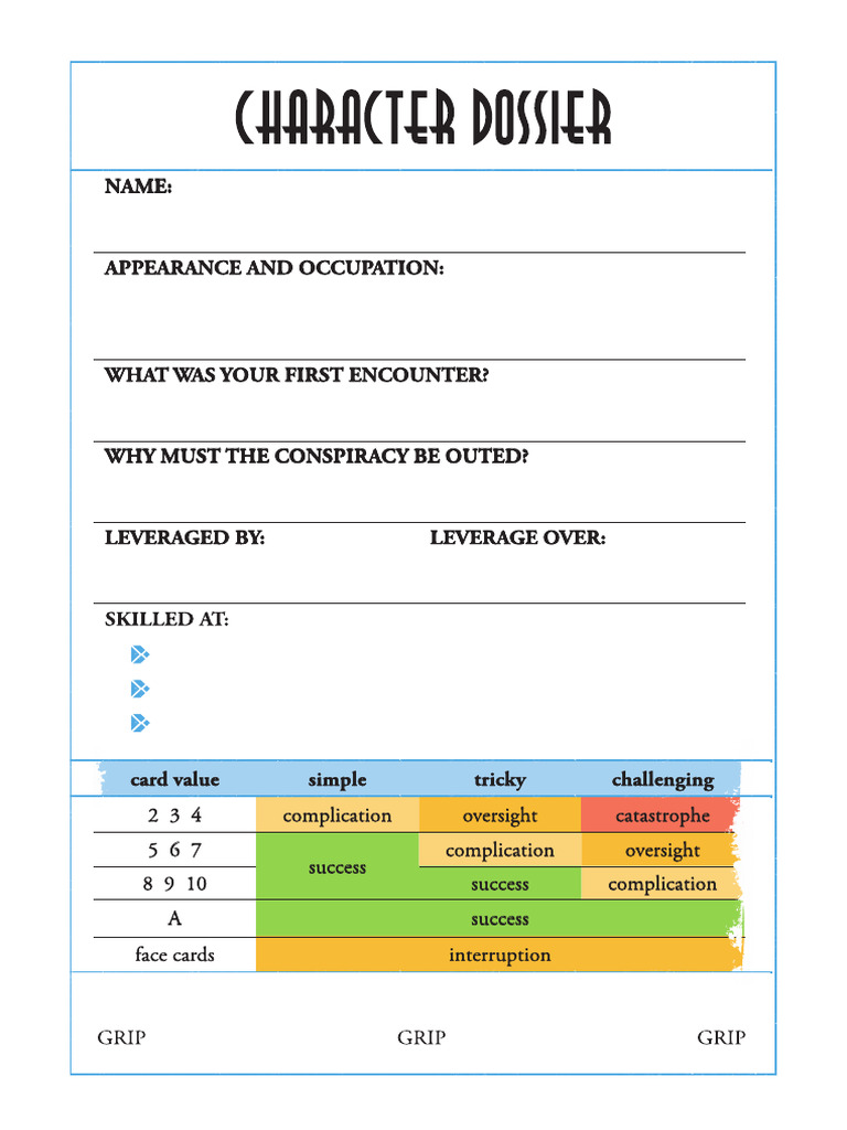 Character Dossier | PDF