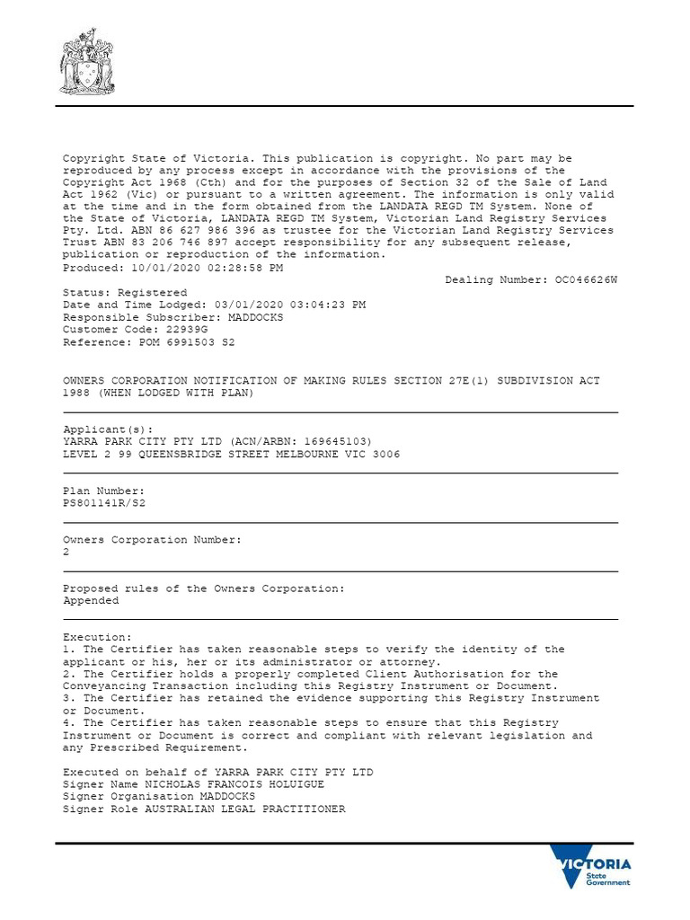 04 - Melbourne Square OC Rules | PDF | Dangerous Goods | License