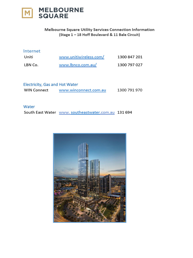 03 - Melbourne Square Utility & Useful Information Booklet - Reviewed ...