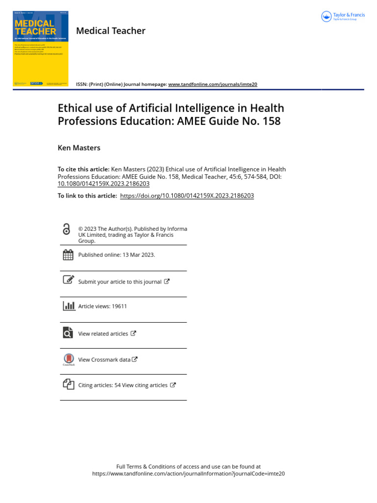 Ethical Use of Artificial Intelligence in Health Professions Education ...