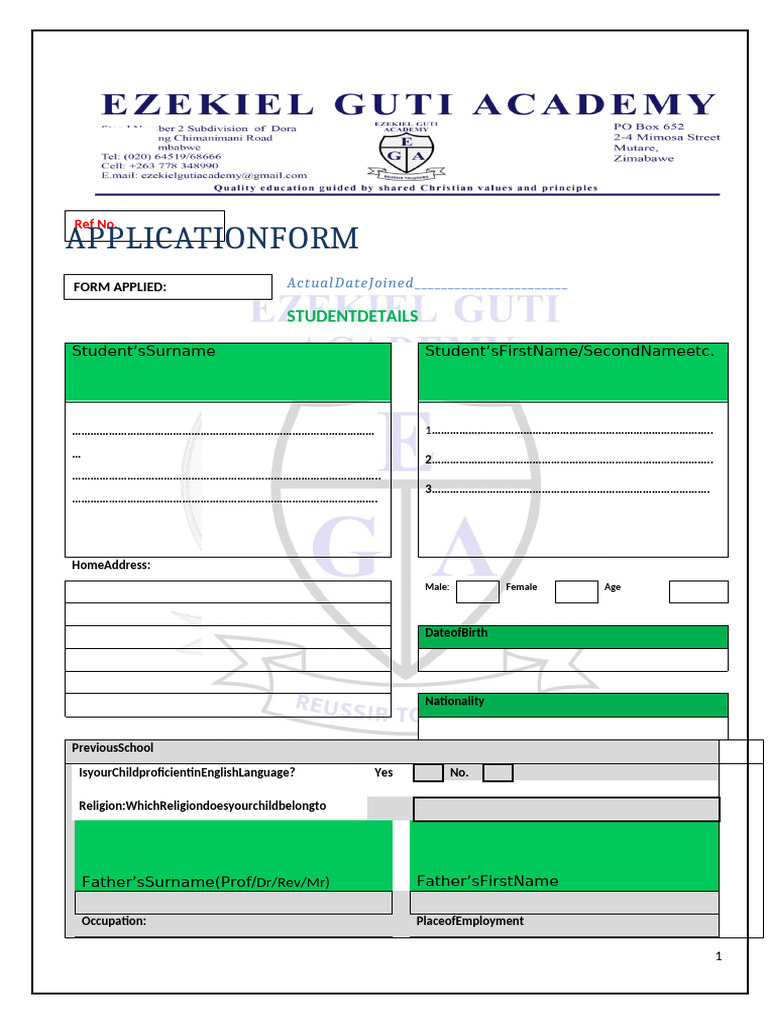 Student_Application_Form | PDF