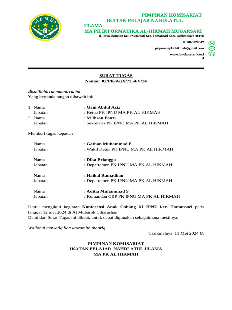 Surat Mandat IPPNU | PDF