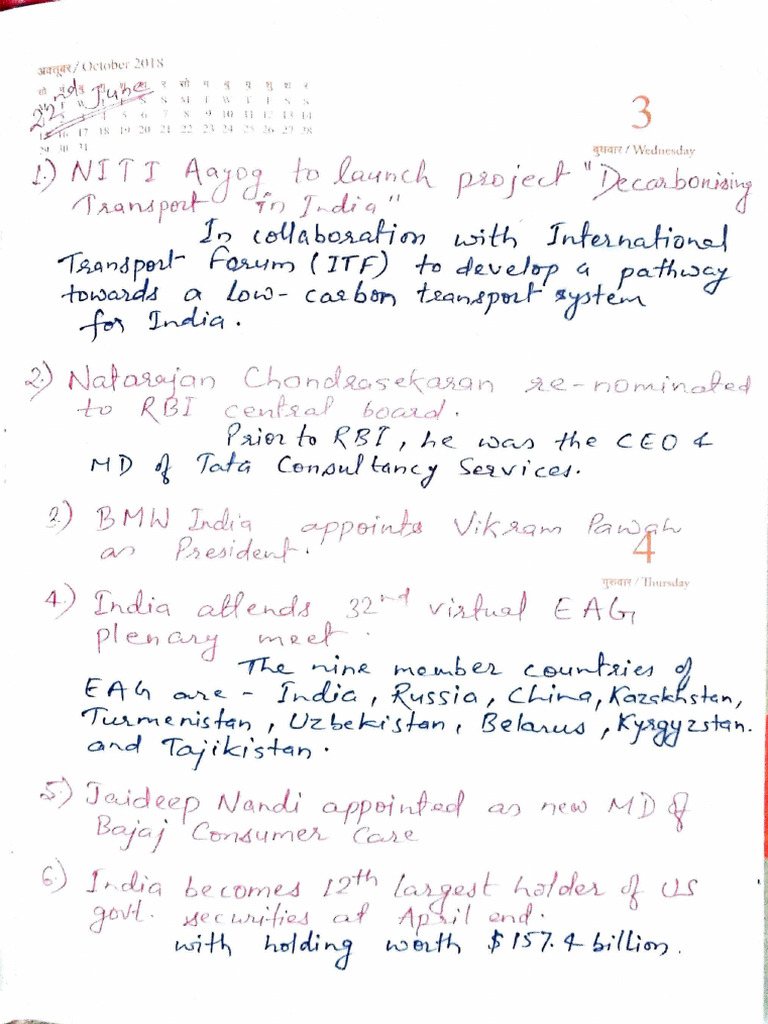22nd June Current Affai | PDF