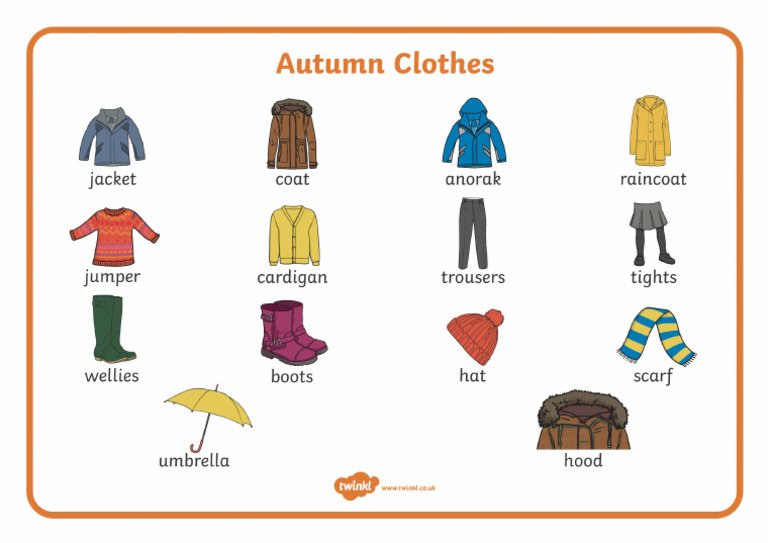 T T 253125 Autumn Clothes Word Mat | PDF