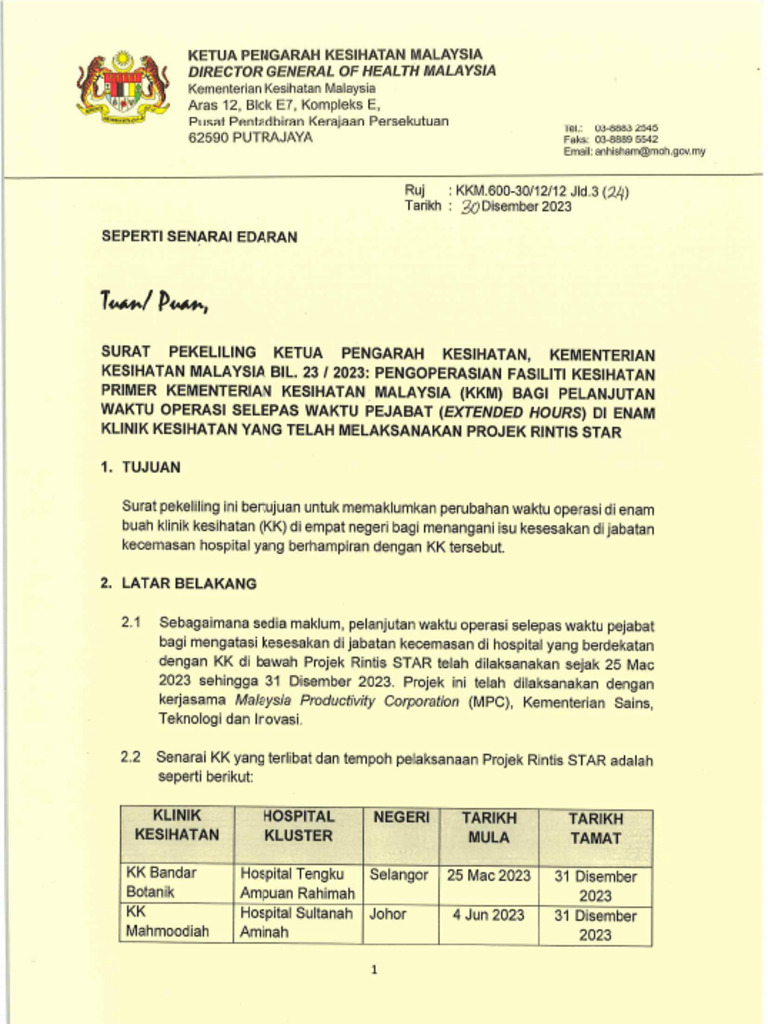 SURAT PEKELILING KPK BIL 23 2023 | PDF