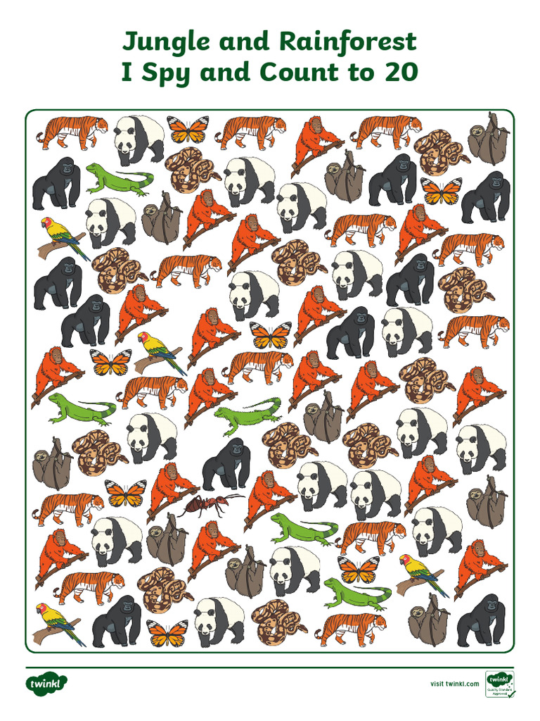 I Spy and Count Rainforest Animals | PDF