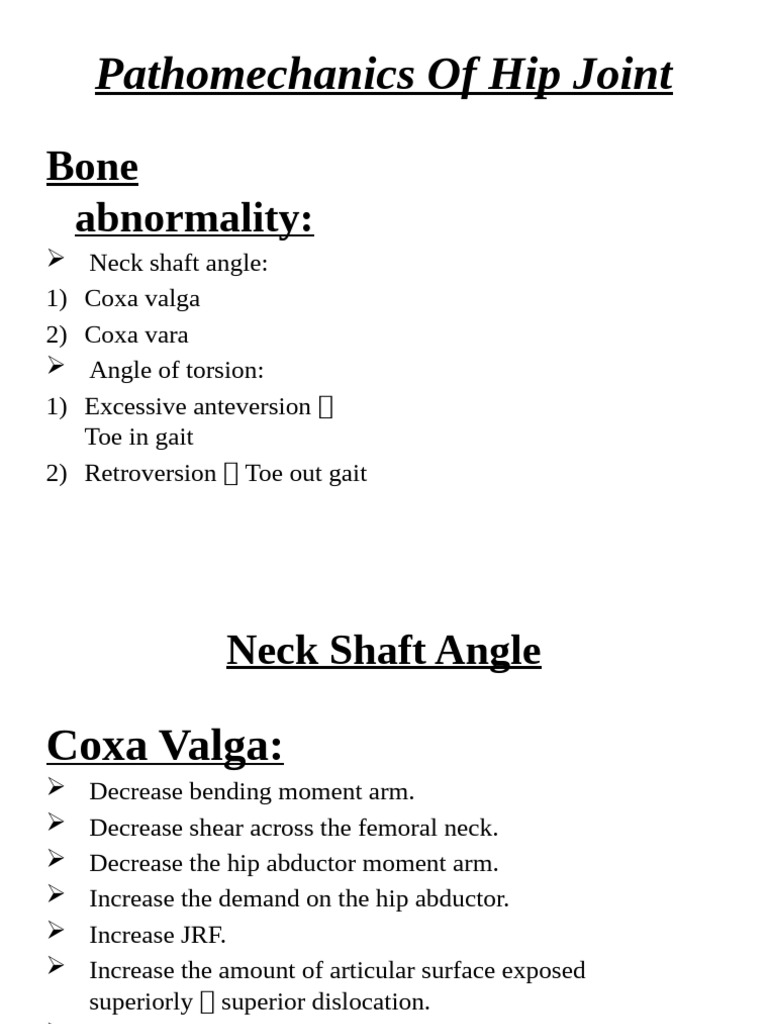 Coxa Valga and Gait Mechanics | PDF | Hip | Anatomical Terms Of Motion