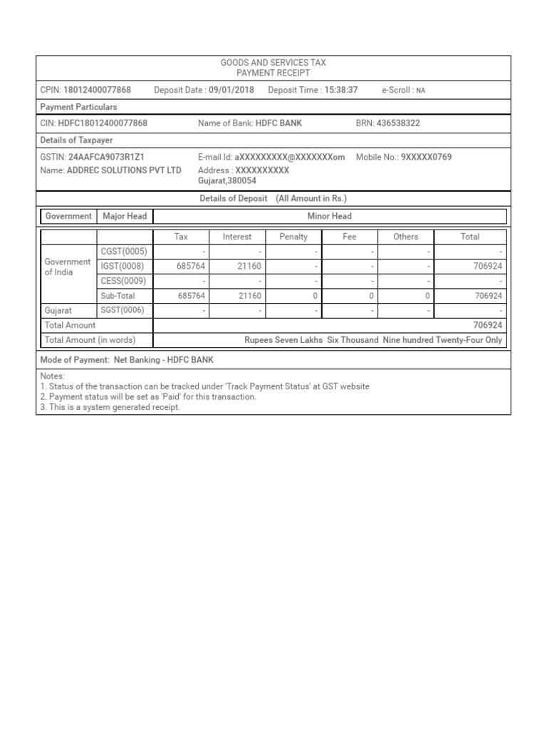GST-Challan Receipt | PDF