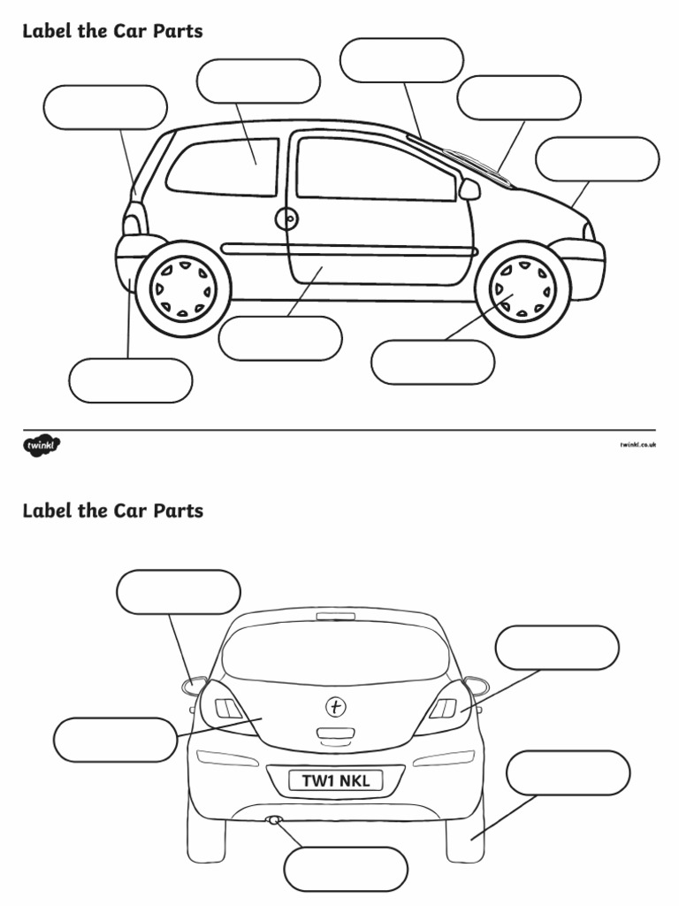 Label The Parts of The Car | PDF