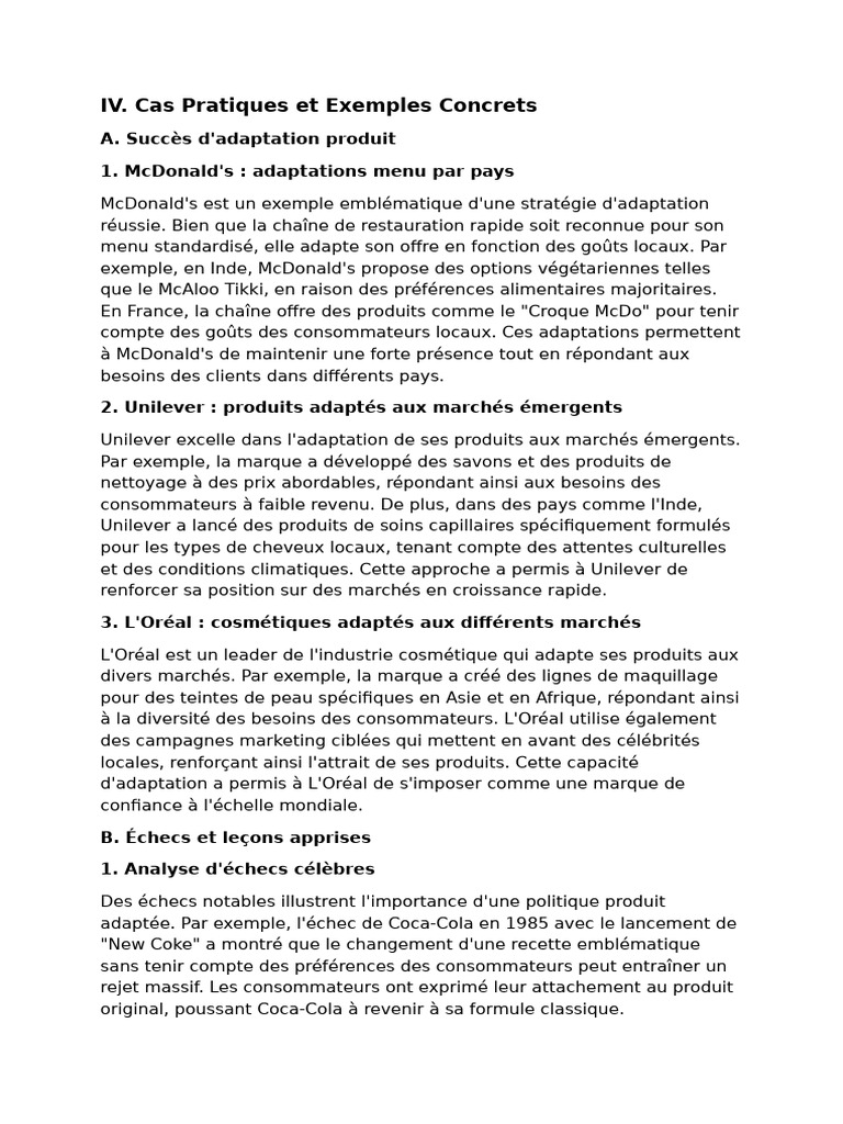 Adaptation produit : succès et échecs | PDF | Marque | McDonald's