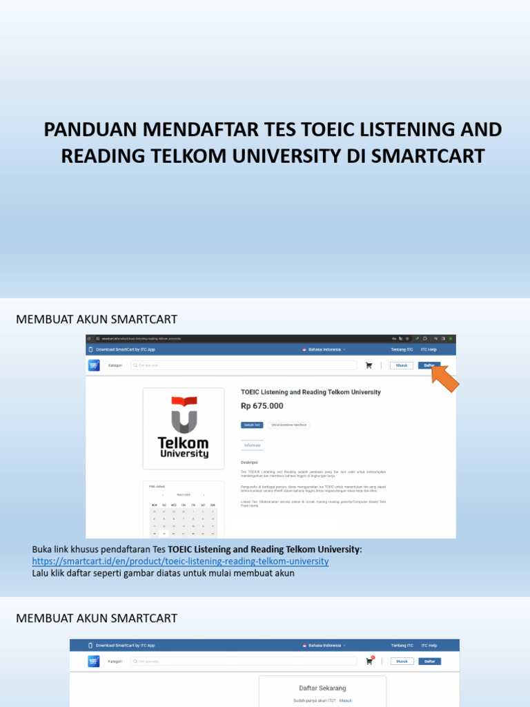 PANDUAN-MENDAFTAR-TES-TOEIC-LISTENING-AND-READING-TELKOM-UNIVERSITY-DI ...