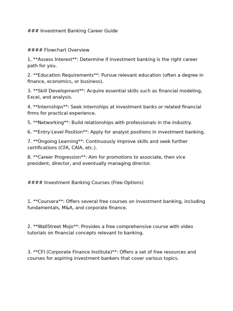 Investment Banking Career Guide | PDF