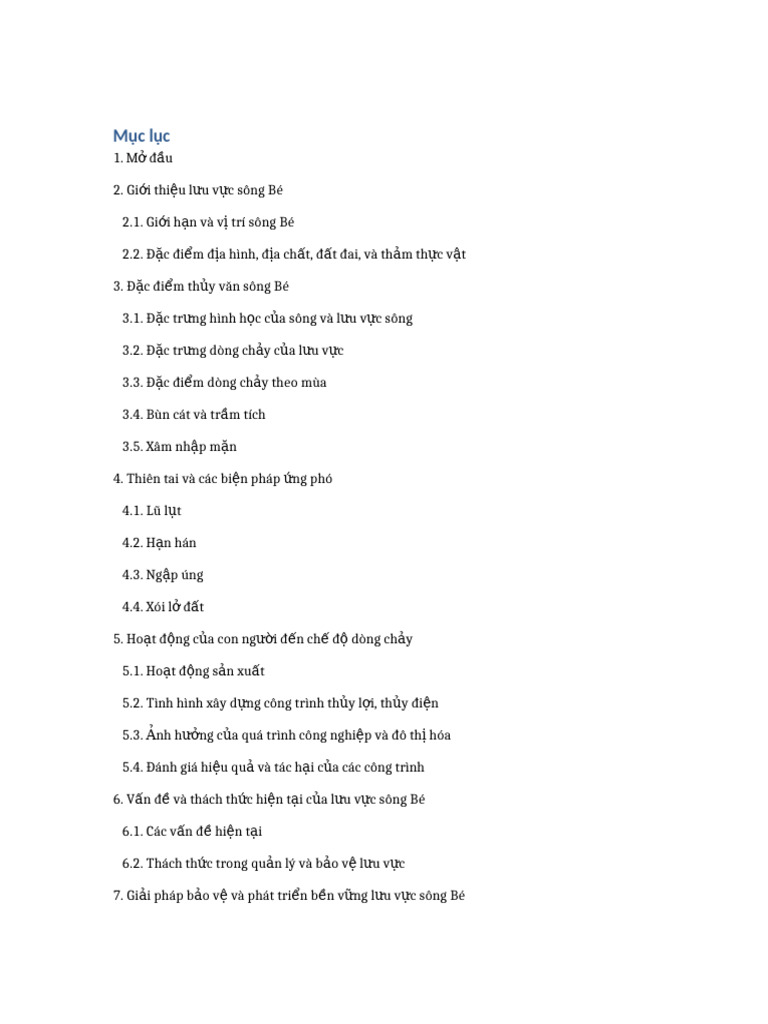 Muc Luc Tieu Luan | PDF