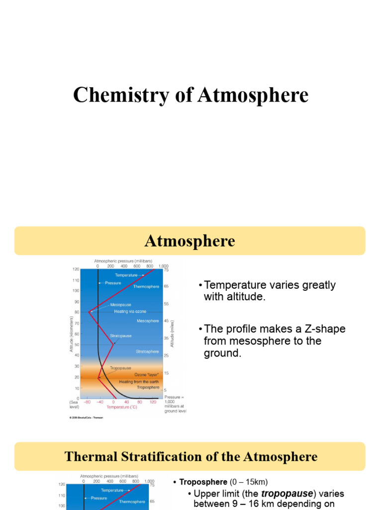 Chemistry of the Earth's Atmosphere | PDF | Atmosphere Of Earth ...