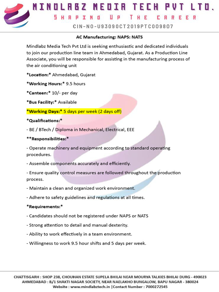 Ac Unit Job Description 2024 | PDF | Salary | Employee Relations