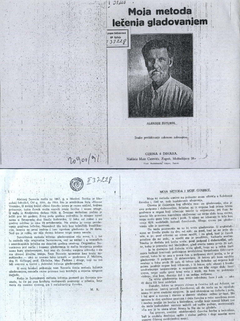 Aleksije Suvorin - Moja metoda lecenja gladovanjem | PDF