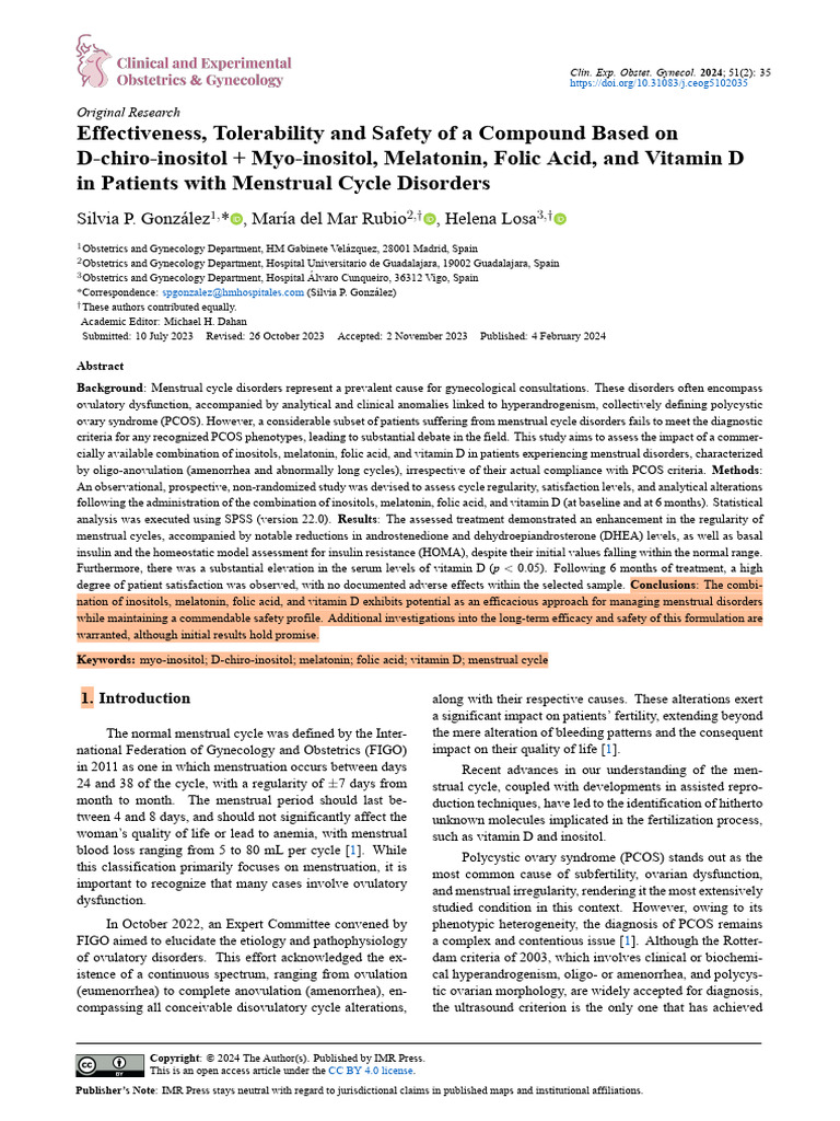Cobafolic Ino Trial | PDF | Polycystic Ovary Syndrome | Human Diseases ...