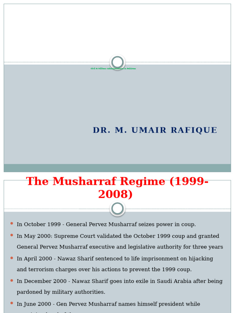 The Musharaf Regime | PDF | Pervez Musharraf | Nawaz Sharif