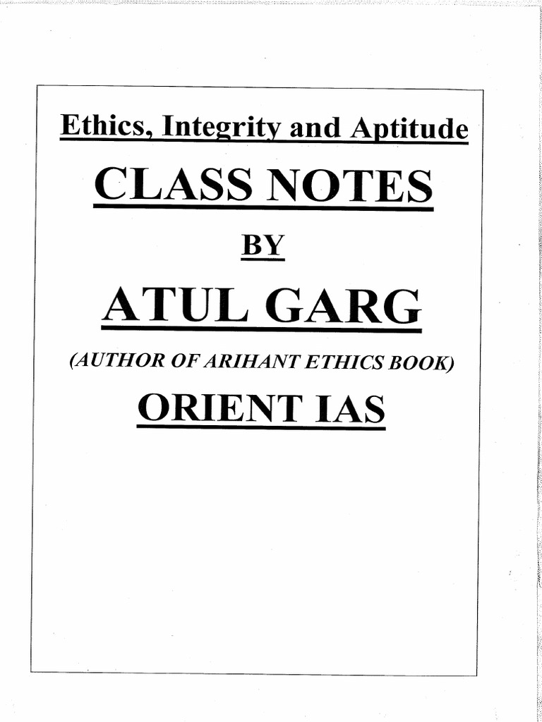 @HandWritten - Notes Orient Ias Ethics Notes | PDF