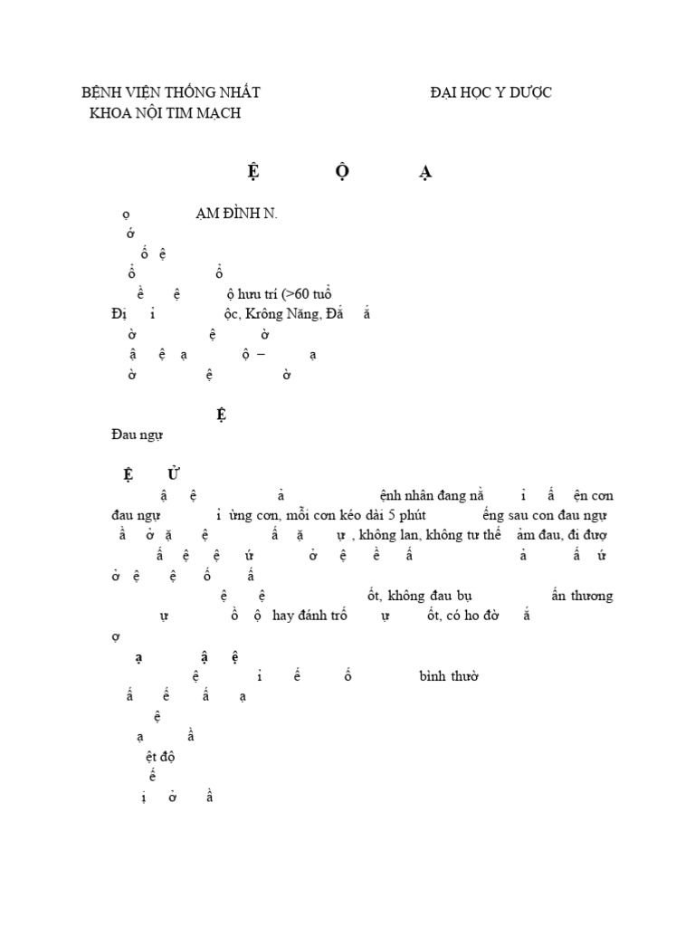 BenhAn NoiTimMach ThongNhat | PDF