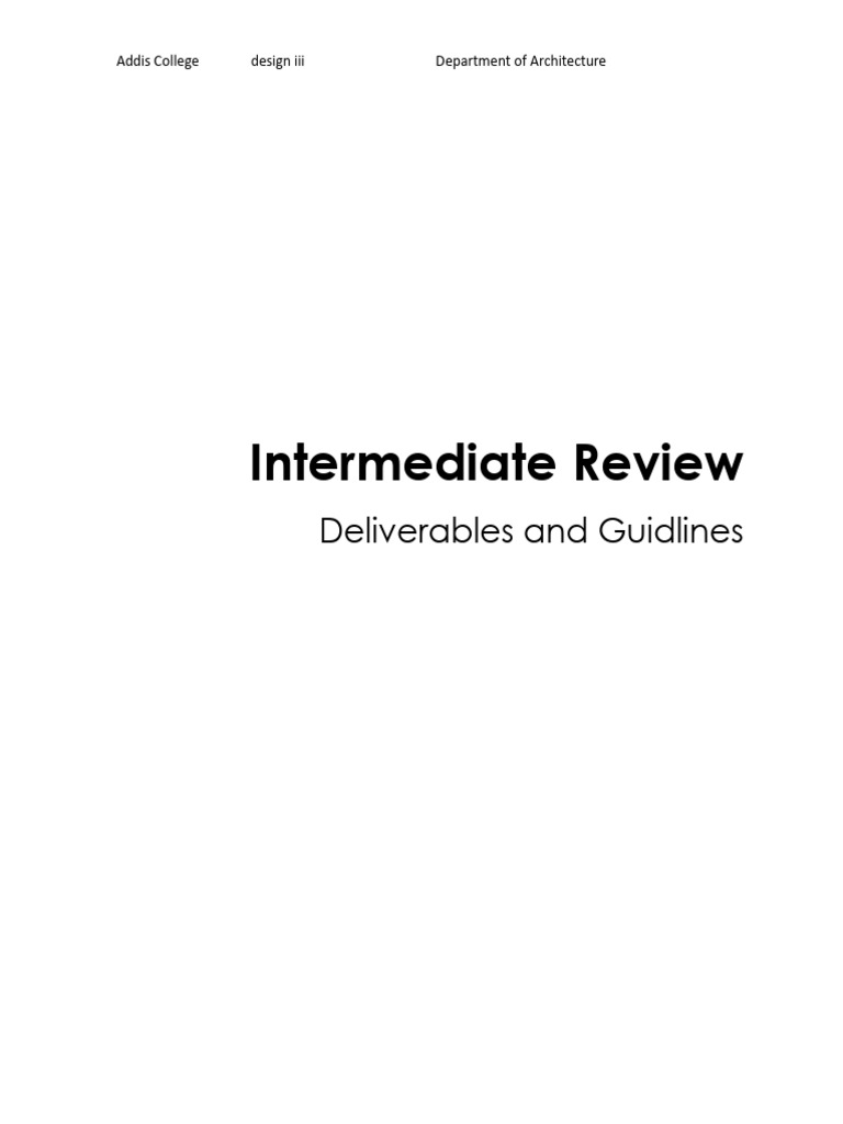 Intermediate review deliverables and guidlines | PDF | Door
