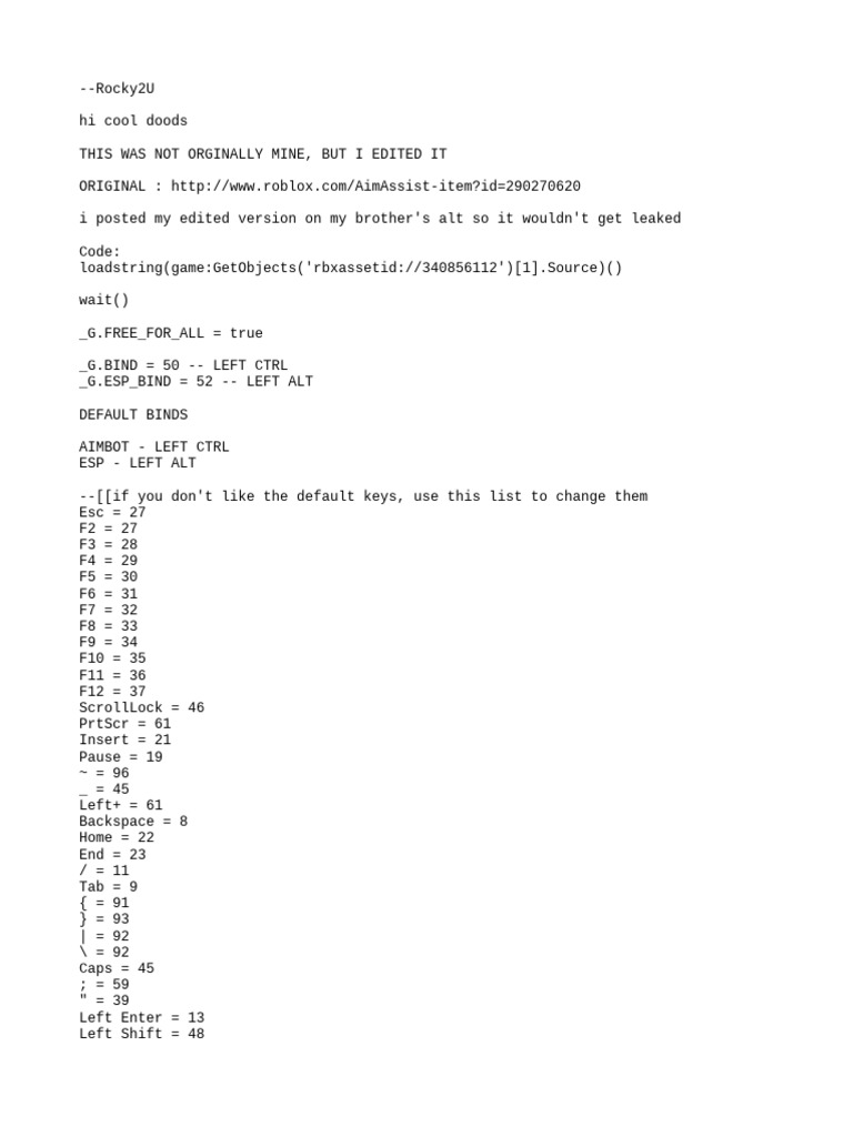 Roblox Aim Assist Script Guide | PDF