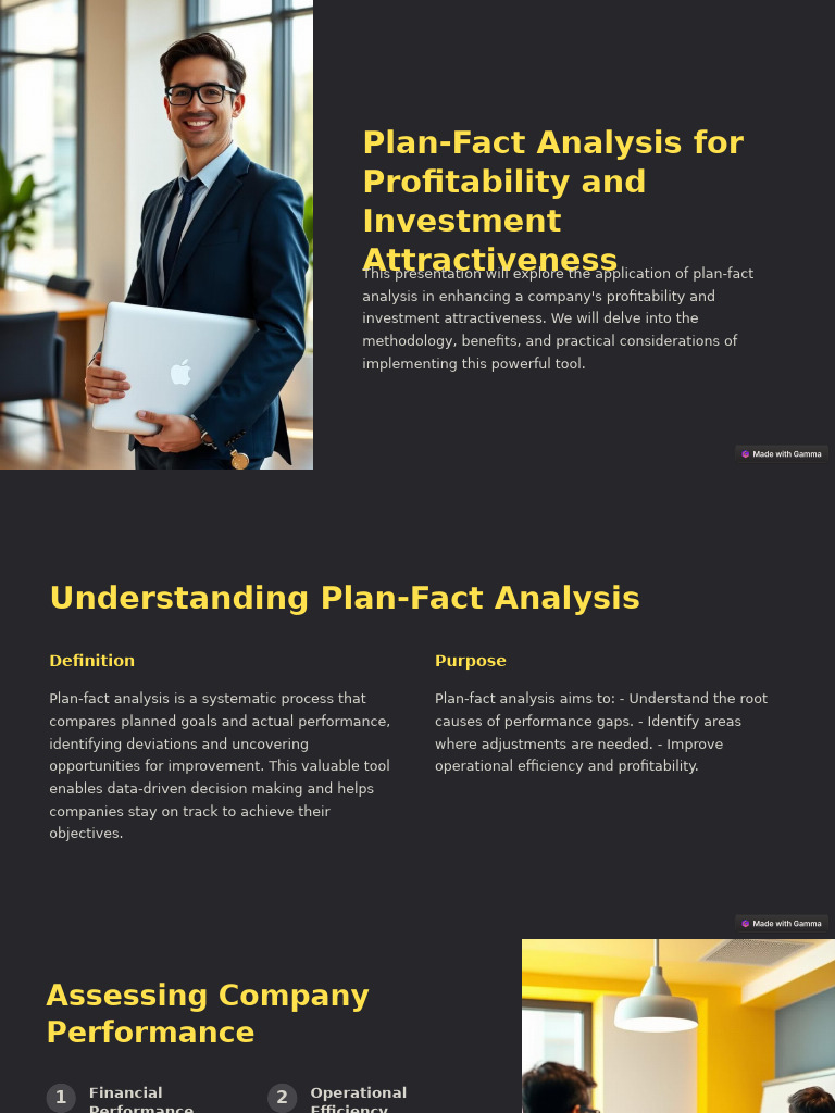 Plan Fact Analysis For Profitability and Investment Attractiveness ...